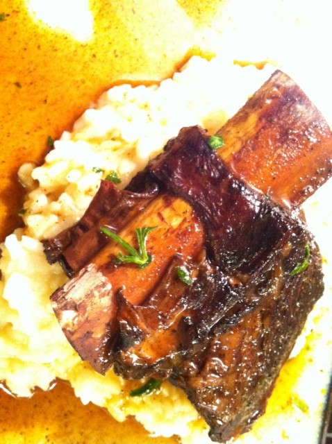 How To Make Braised Beef Short Ribs In Red Wine Reduction w/ Risotto ...